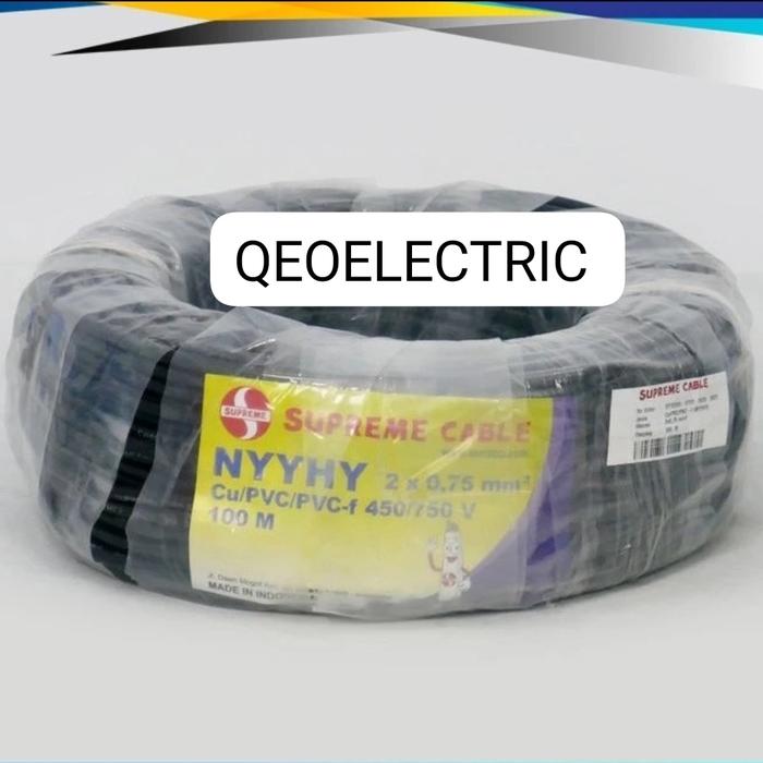 Jual Supreme Kabel Listrik Hitam Serabut NYYHY / NYMHY 2 X 1.5 MM ( 100 Meter ) - Jakarta Pusat ...