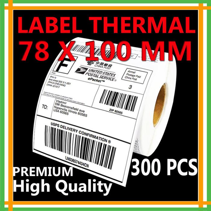 Jual Kertas Thermal Sticker 78 x 100 mm Label Printer Resi Barcode ...