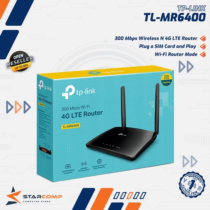 Promo TP-Link TL-MR6400 300 Mbps Wireless N 4G LTE Router SIM Card ...