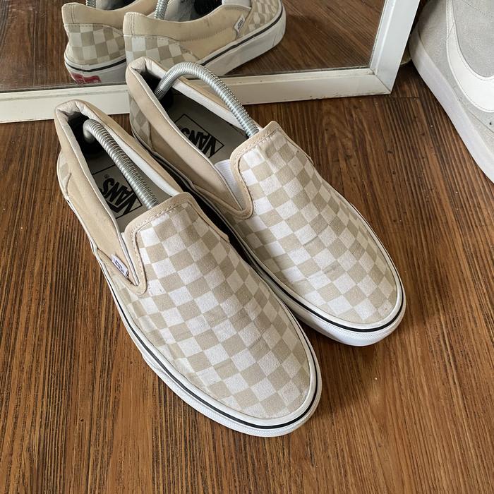 Jual Vans Slip on Checkerboard cream white original - sneakers second ...