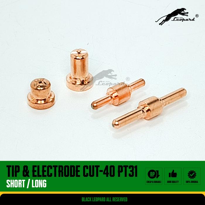 Jual Nozzle PT31 Tip Electrode Plasma Cutting Cut 40A Nosel Cut-40 PT-31 PT 31 Short/Pendek Long ...