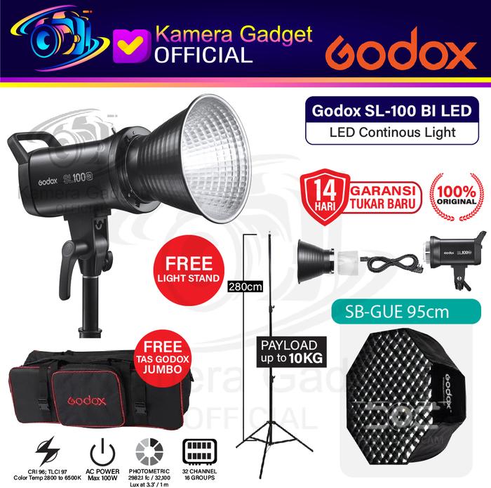 Promo Godox SL100 BI LED Continous Light SL100BI Lampu Studio SL-100 BI ...
