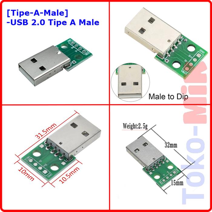 Jual DIY USB PCB Adapter Konektor Jack Colokan USB Tipe Type A B C A/B ...