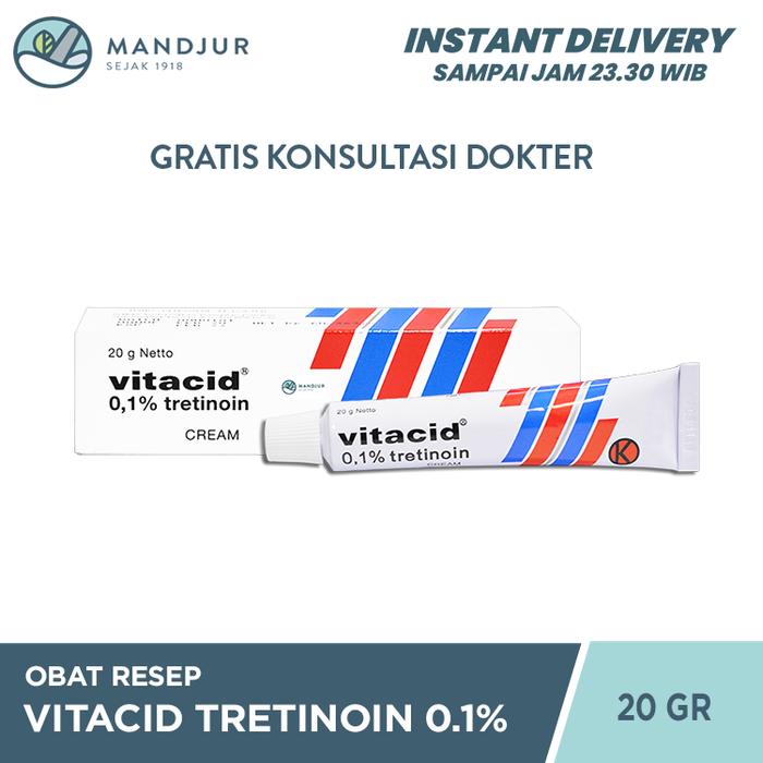 Jual Vitacid Tretinoin Cream 0.1 % / Retinoic Acid / Cream Jerawat ...