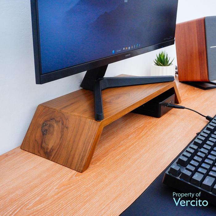 Jual Meja monitor / Tatakan Monitor / Stand laptop / Stand imac / Kayu ...