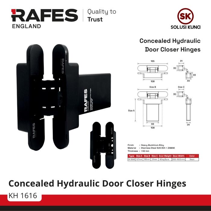 Promo Concealed Hydraulic Door Closer Hinges RAFES ENGLAND Engsel Tanam ...