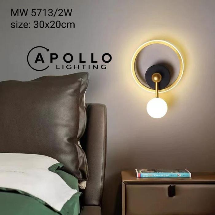 Promo Lampu Dinding Modern Minimalis Hias LED Lamp Rotate Curve Design ...