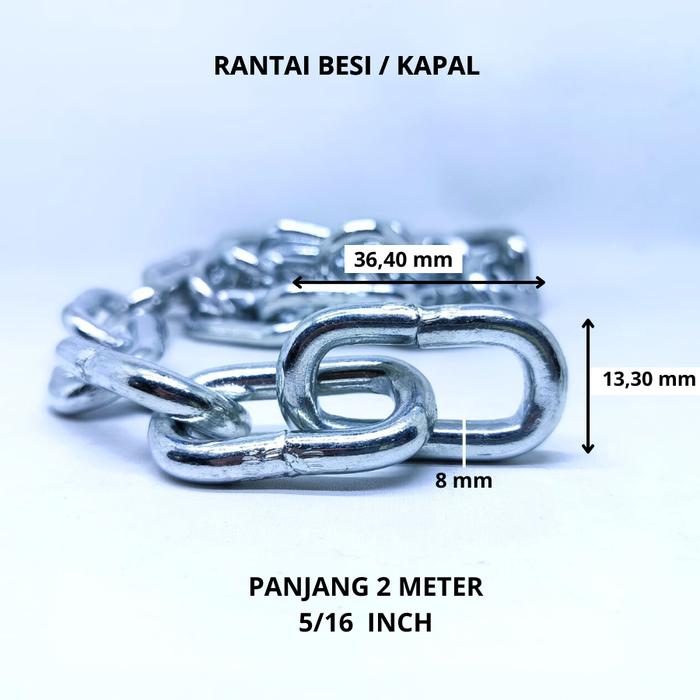 Jual Rantai Besi Galvanis 5/16 Inch | Rantai Kapal /Motor/Mobil/ Rantai ...