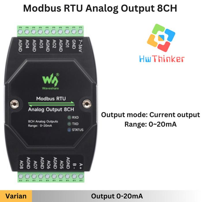 Jual Waveshare Modbus RTU RS485 Analog Output 8CH (B) 8AO Isolated Voltage 0-10 or Current 0 ...