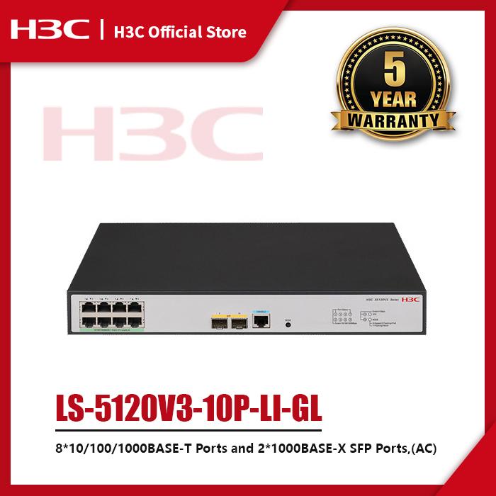 Promo H3C S5120V3-10P-PWR-LI L3 Ethernet Switch with 8*10/100/1000BASE-T PoE+ Ports (AC 125W ...