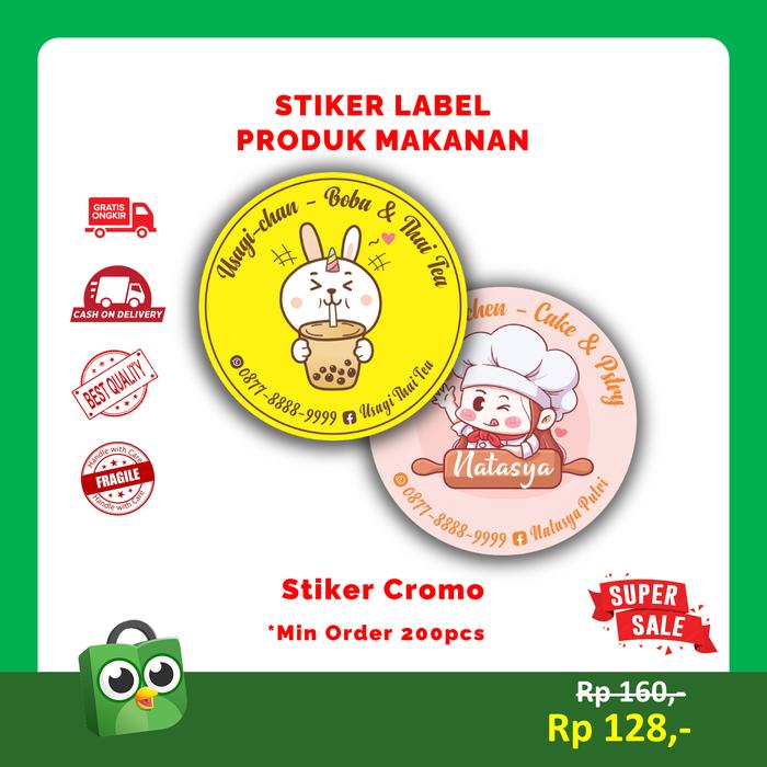 Jual Cutting Stiker Cromo A3+ Label Produk Kemasan Usaha Makanan ...