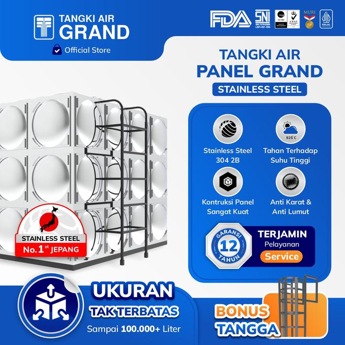 Promo Tangki Tandon Toren Air Panel Grand Stainless Steel Anti Lumut ...