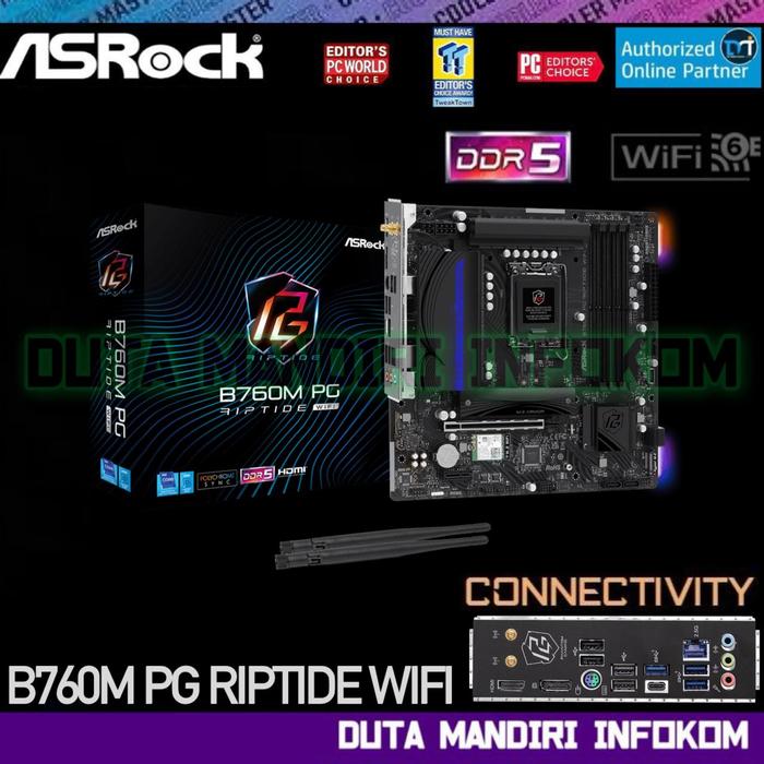 Jual ASRock B760M PG RIPTIDE WIFI - [Socket LGA 1700, Intel B760, DDR5 ...