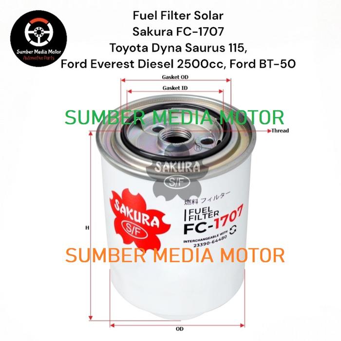 Jual Sakura Fuel Filter Solar FC-1707 Toyota Dynasaurus 115, Ford ...