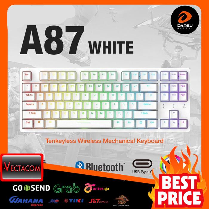 Jual Gaming Keyboard Dareu A87 White Hotswap Wireless RGB Mechanical - Jakarta Pusat - vectacom ...