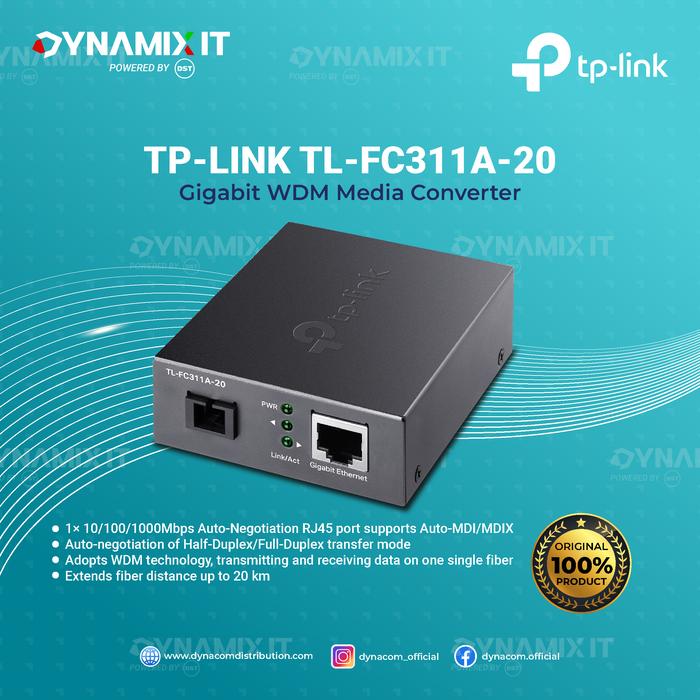 Jual TP-LINK / TP LINK TL-FC311A-20 Gigabit WDM Media Converter - Kota ...