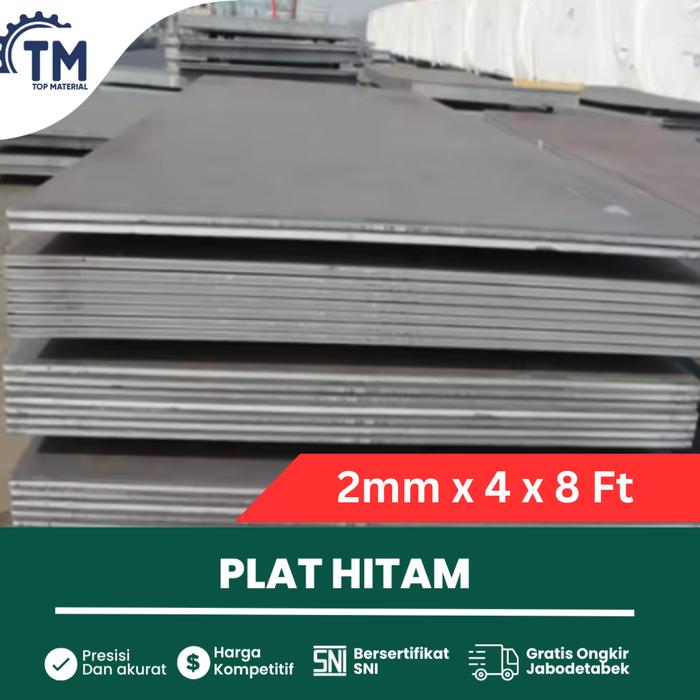Jual Plat Besi Hitam Carbon Steel / Ezer / Eser 2mm x 4 x 8 Feet / 1200 x 2400 mm / 120 x 240 cm ...