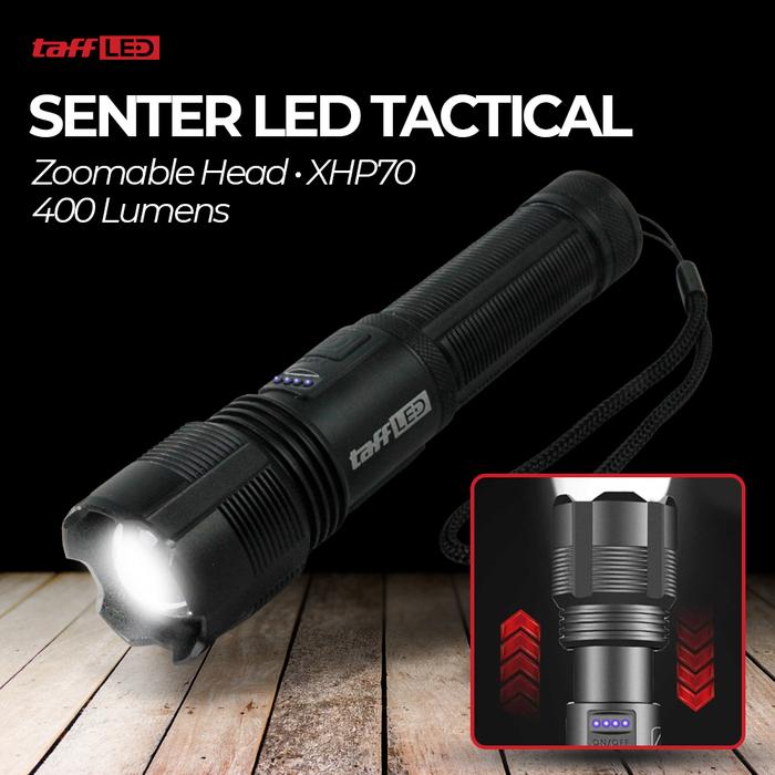 Jual TaffLED Senter LED Super Terang XHP70 90000 Lumens - XHP70+Baterai ...