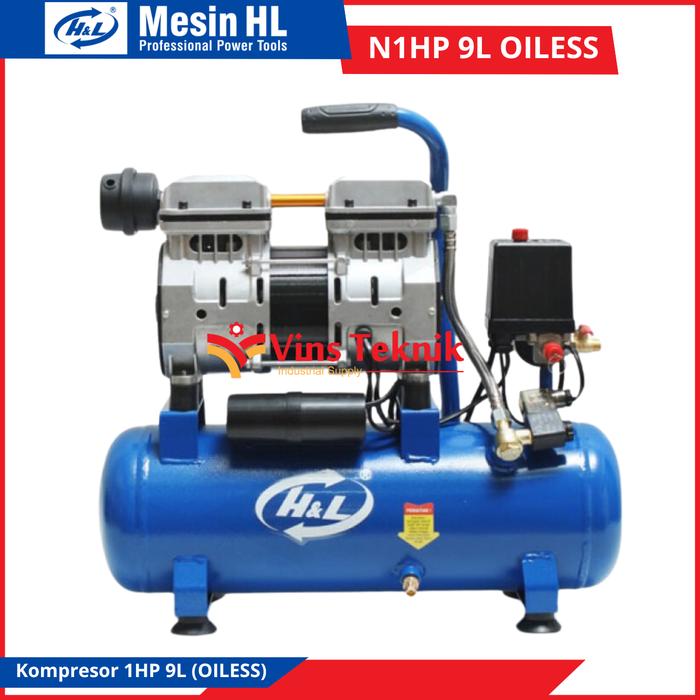 Jual Mesin Kompresor Angin Compressor 1HP H&L HL N1HP 9L OILESS ...