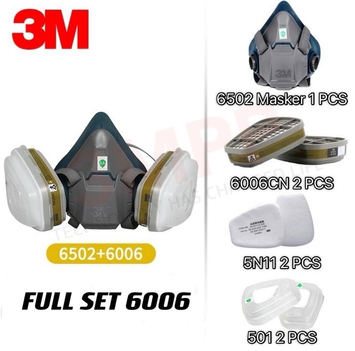 Jual 3M 6502 Masker Rugged Comfort Half Facepiece Respirator SERI ...