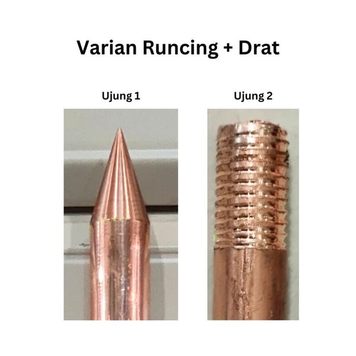 Jual Grounding Ground Rod Stik Stick Copper Penangkal Petir 5/8 x 2 ...