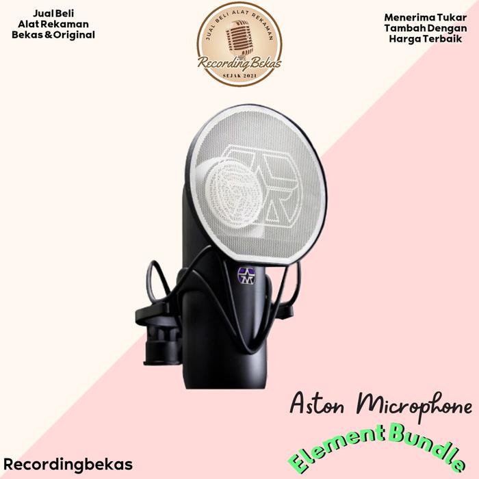 Jual Mic Condenser Aston Microphone Element Bundle Shockmount and Pop Filter pemakaian sehari ...