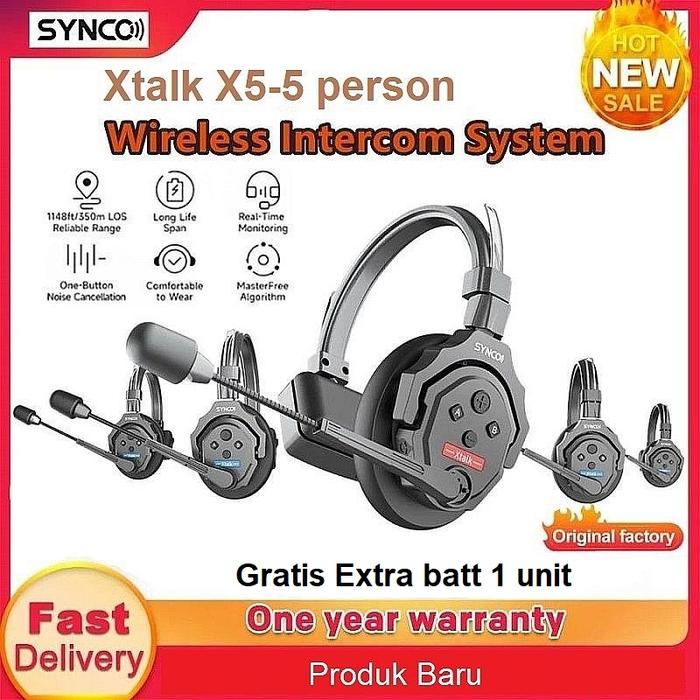 Jual Ngobrol Wong 5 Synco XTalk X5 Wireless intercom 5 person Single-ear Full-Duplex - Kota ...