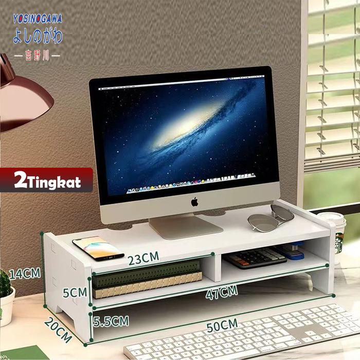 Jual Rak Dudukan Monitor Meja Kantor Berdiri Sederhana -YOSINOGAWA - 2 ...