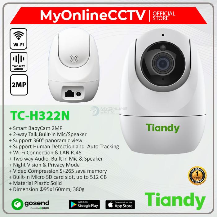 Promo Tiandy TC-H322N 2MP IP Camera Color Night Hunter Wireless 360 ...