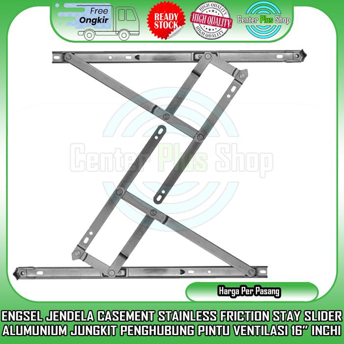 Jual Engsel Jendela Aluminium Casement Friction Stay 16” Inch Alumunium ...