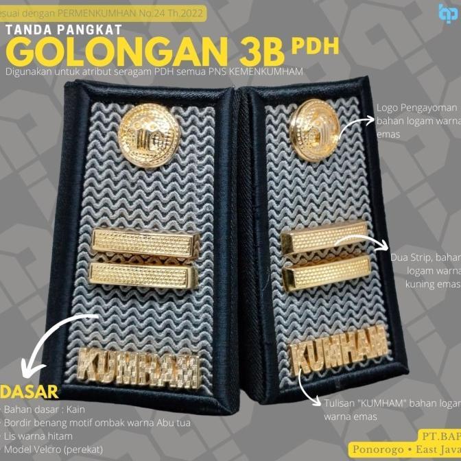 Jual Tanda Pangkat PDH Kemenkumham Golongan 3b ( IIIb ) - Jakarta Pusat ...