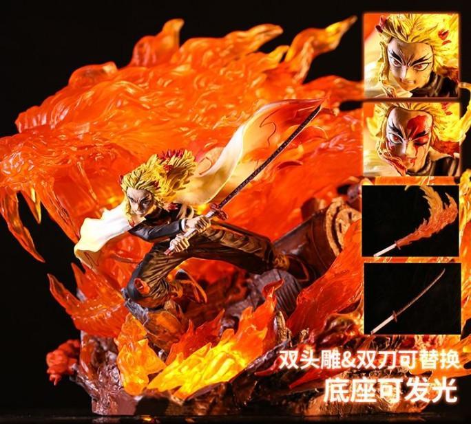 Jual Action Figure LED Kyojuro Rengoku Kimetsu No Yaiba Mugen Train Arc ...