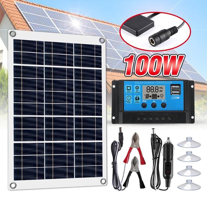 Jual 100W solar panel Solar Charge Controller 10A LCD LED Display Solar ...