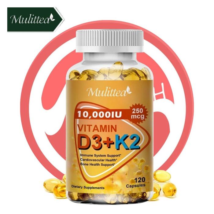 Promo Mulittea 120pcs USA Vitamin D3 dengan vitamin K2 (mk7) Softgel ...