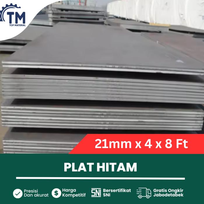 Jual Plat Besi Hitam Carbon Steel / Ezer / Eser Tebal 21mm x 4 x 8 Feet / 1200 x 2400 mm / 120 x ...