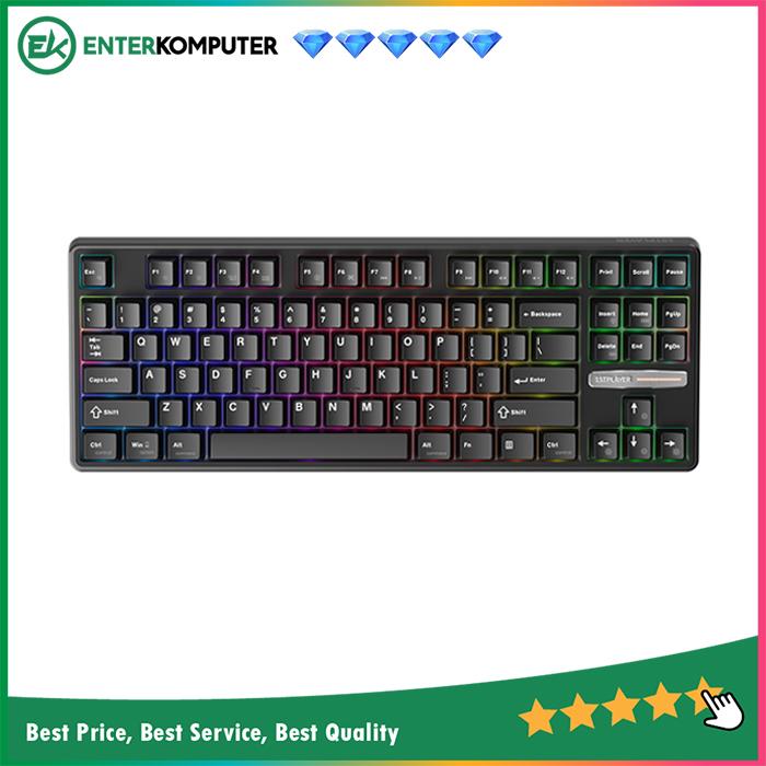 Promo 1STPLAYER DK6.0 Black (Tenkeyless) Gaming Mechanical Keyboard 87 Keys Layout (Blue Switch ...