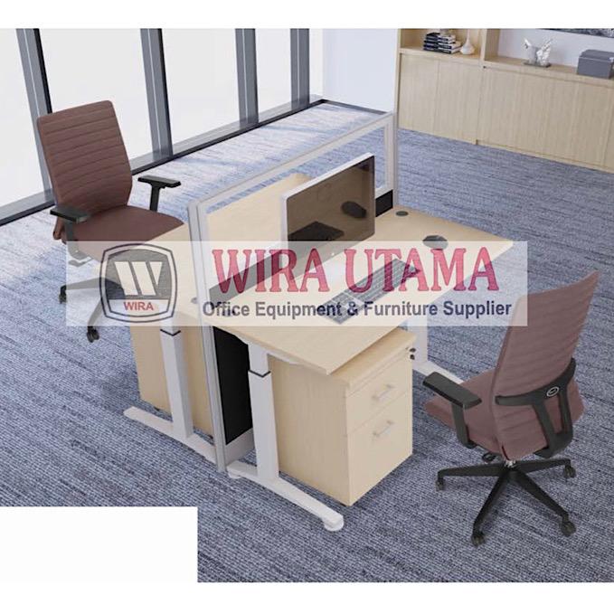 Jual Meja Partisi Kaca 2 Orang / Meja Staff Kaca 2 Orang / Meja ...