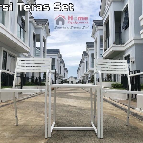 Jual Kursi Meja Besi Teras Balkon 1 Set - Putih - Kota Tangerang ...
