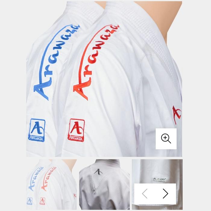 Jual BAJU KARATE ARAWAZA COMBO DELUXE EVO KUMITE AKA AO PREMIER LEAGUE ...