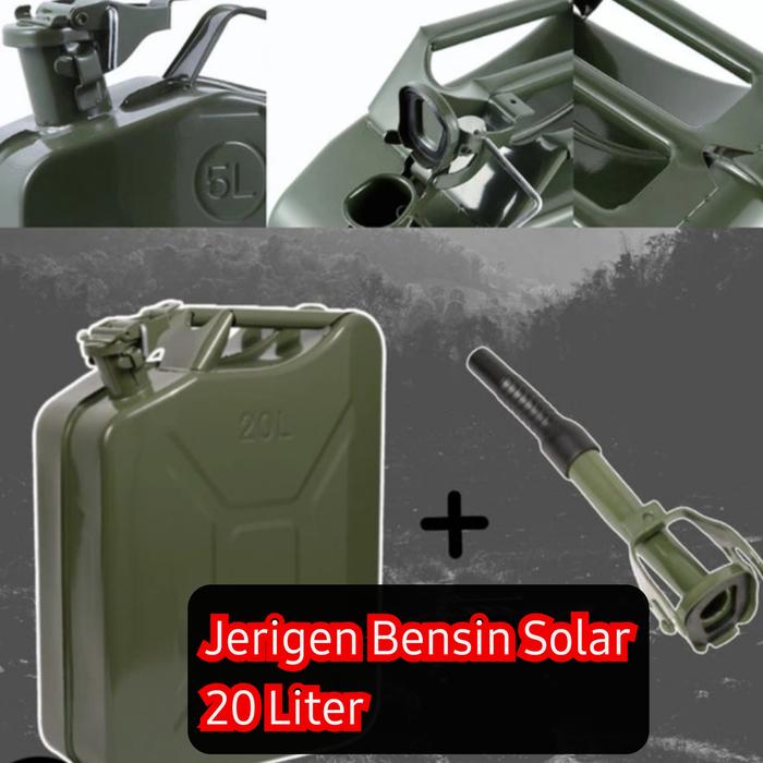 Jual Jerigen Bensin Besi 20 Liter Hijau - Jerigen Bensin Solar Besi 20 ...