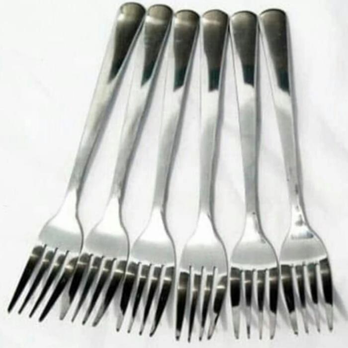 Jual Garfu makan polos tebal komodo stainless steel isi 6 pcs/ Garfu ...