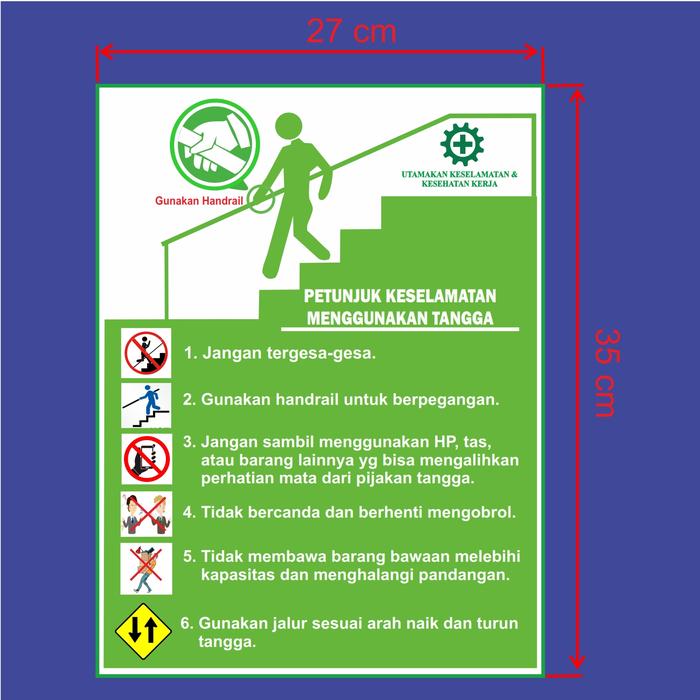 Jual Stiker Vinyl Aturan Keselamatan Menggunakan Tangga / Petunjuk ...