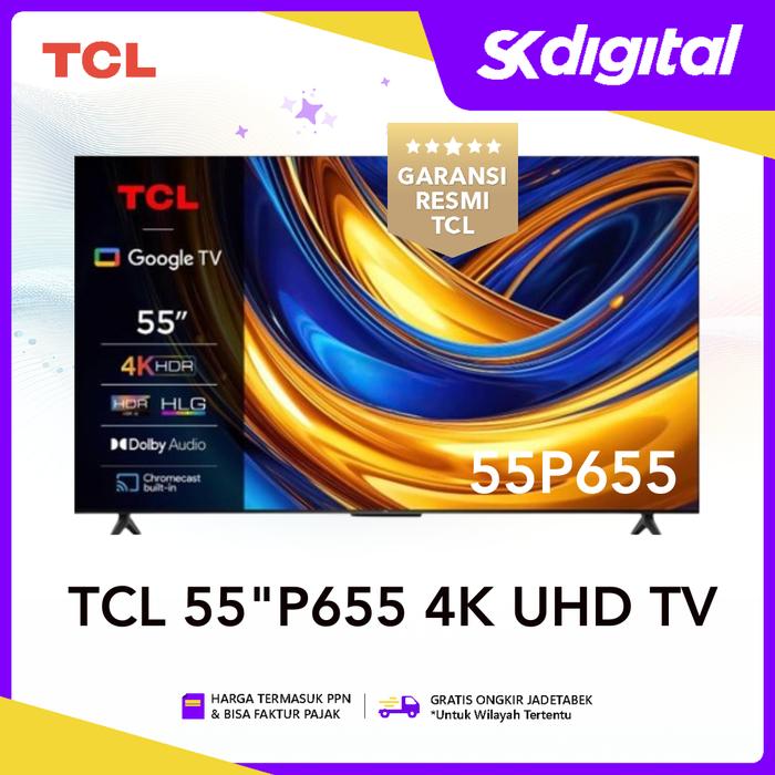 Promo TV TCL 55P655 4k Uhd 55 Inch Smart TV AiPQ Processor Google TV ...