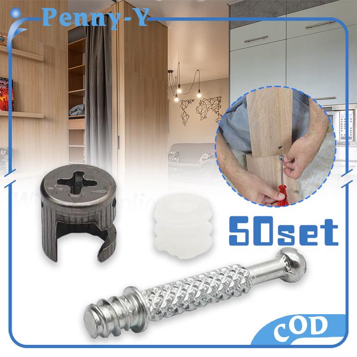Jual 50set Baut Knock Down 3 In 1 Sambungan Kayu Socket Furniture ...