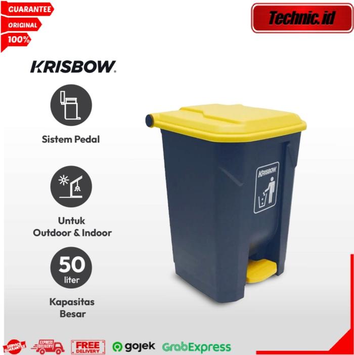 Jual Krisbow 50 Liter Tempat Sampah Plastik Outdoor Dilengkapi Dengan ...
