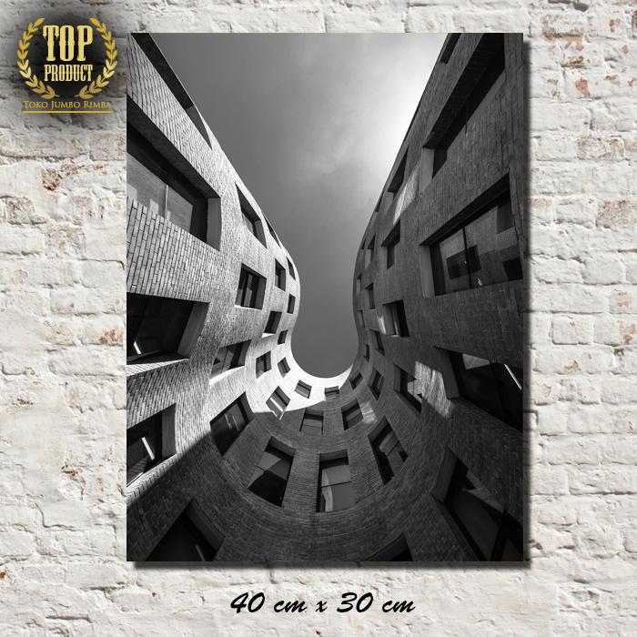 Jual Poster Gedung Hitam Putih 40x30cm Hiasan Tembok Dinding Ruang ...