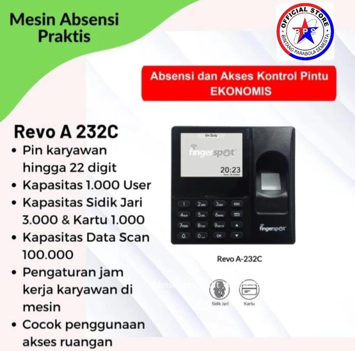Promo Mesin absensi sidik jari finger print Revo A-232C fingerspot ...