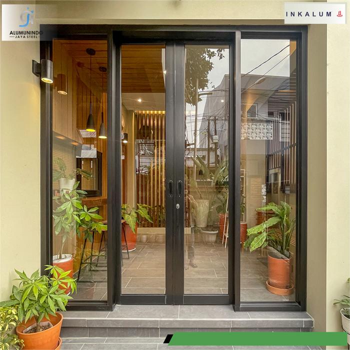Jual PINTU UTAMA ALUMINIUM SLIDING DOBEL + KACA FIX INKALUM - Kota ...