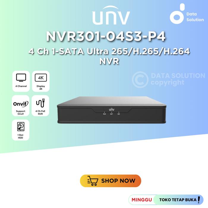 Jual Uniview NVR301-04S3-P4 Nvr 4 Channel PoE - Jakarta Pusat - Data Solution Shop | Tokopedia