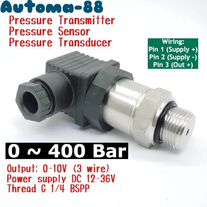 Jual PRESSURE TRANSMITTER 0-400BAR OUTPUT 0-10V 3 WIRE DC 24V 400 BAR ...